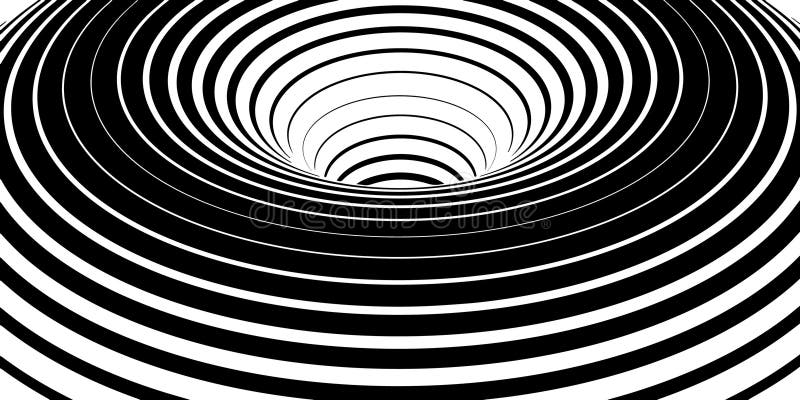 Abstract Black Lines Group on White. Optical Texture Effect on Torus ...