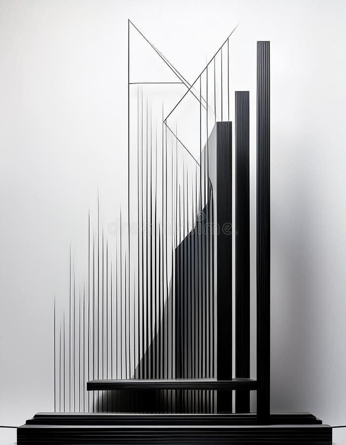 Abstract Black Lines on White Background Stock Image - Image of ...