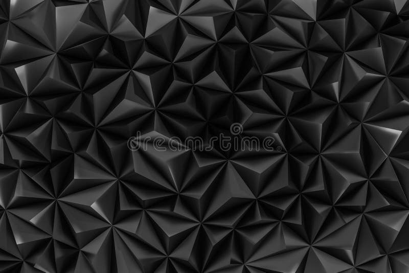 Abstract Black Low Poly Background with Copy Space 3d Render Stock ...
