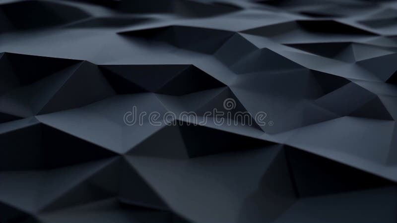 Abstract Black Low Poly Surface Gently Moving Up and Down As Motion ...