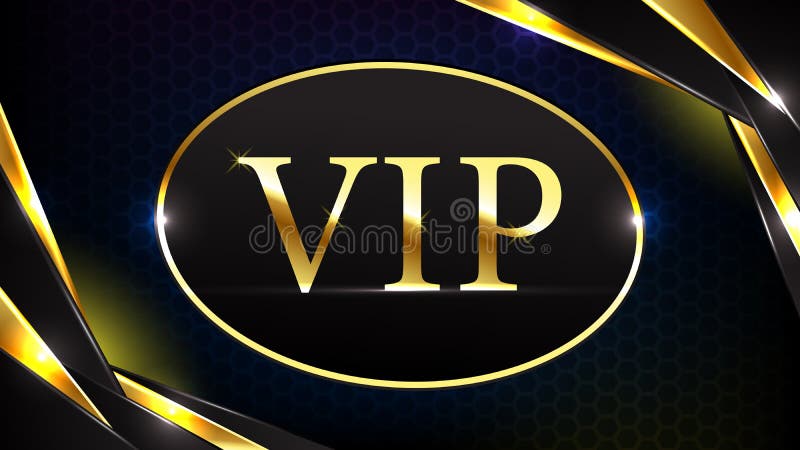 Black Luxury Background of Gold VIP Text Design Template Stock Vector ...