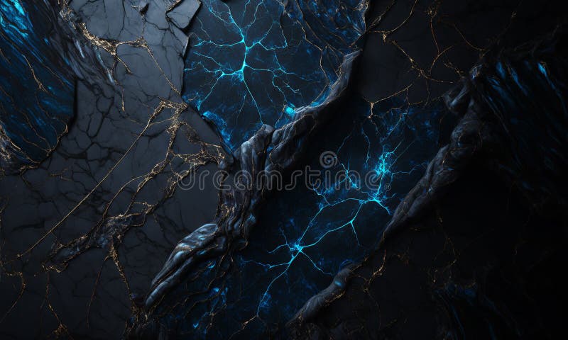 Abstract Black Marble Stone Texture Nice Blue Veins Details. Background ...