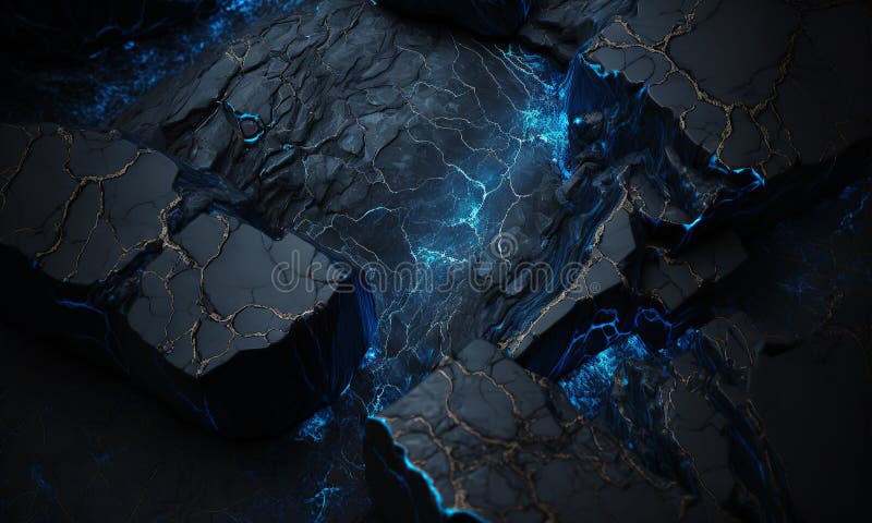 Abstract Black Marble Stone Texture Nice Blue Veins Details. Background ...
