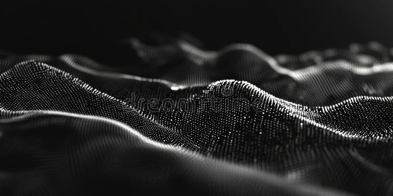 Abstract Black Mesh Background with Data Visualization and Information ...
