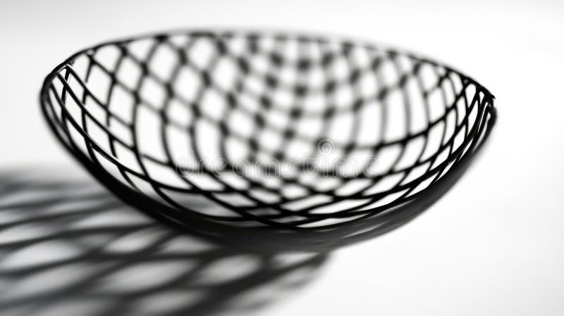 Abstract Black Mesh Bowl with Shadow Play Stock Illustration ...
