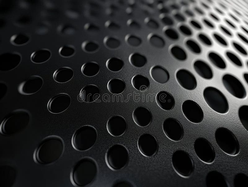 Abstract Black Metal Mesh with Circular Holes Stock Illustration ...