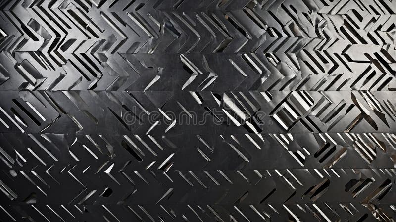 Abstract Black Metallic Pattern Made of Angular Shapes with Light ...
