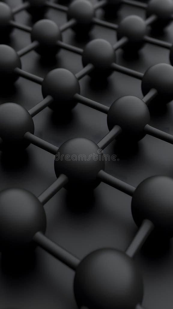 Abstract Black Molecular Structure Design Stock Illustration ...