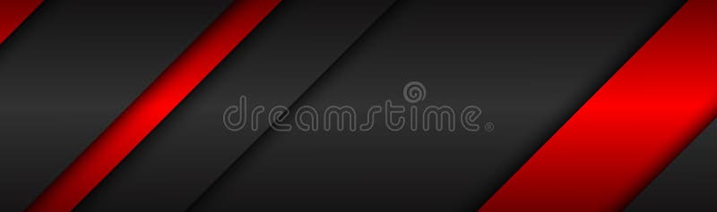 Abstract Black and Neon Red Modern Material Header. Metallic Technology ...