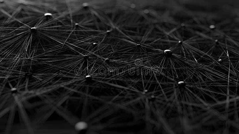 Abstract Black Network Structure with Glistening Nodes Stock ...