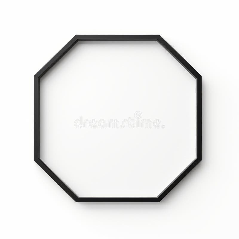 Abstract Black Octagon Frame - 3d Rendering on White Background Stock ...
