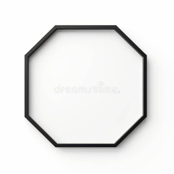 Abstract Black Octagon Frame - 3d Rendering on White Background Stock ...