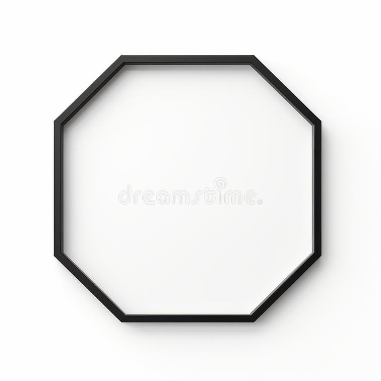 Abstract Black Octagon Frame - 3d Rendering on White Background Stock ...