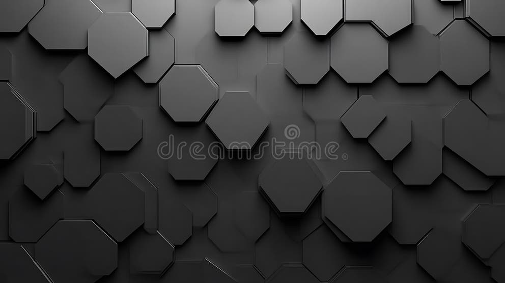 Abstract Black Octagonal Geometric Pattern Design Stock Illustration ...