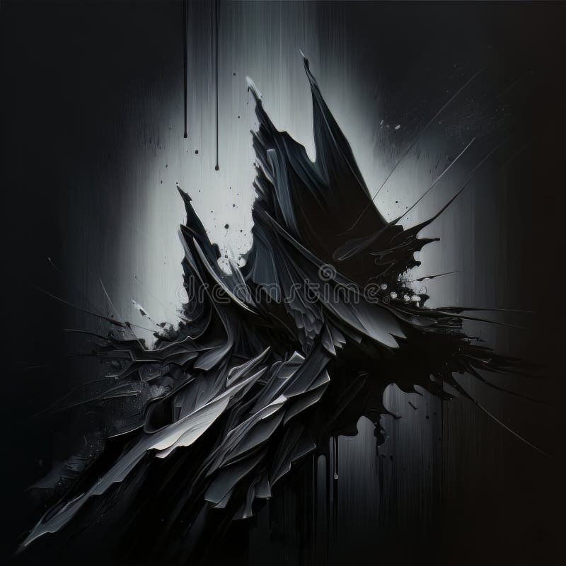 Abstract Black Oil Painting Stock Illustration - Illustration of ...