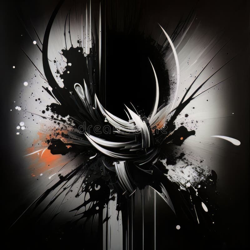 Abstract Black Oil Painting Stock Illustration - Illustration of ...