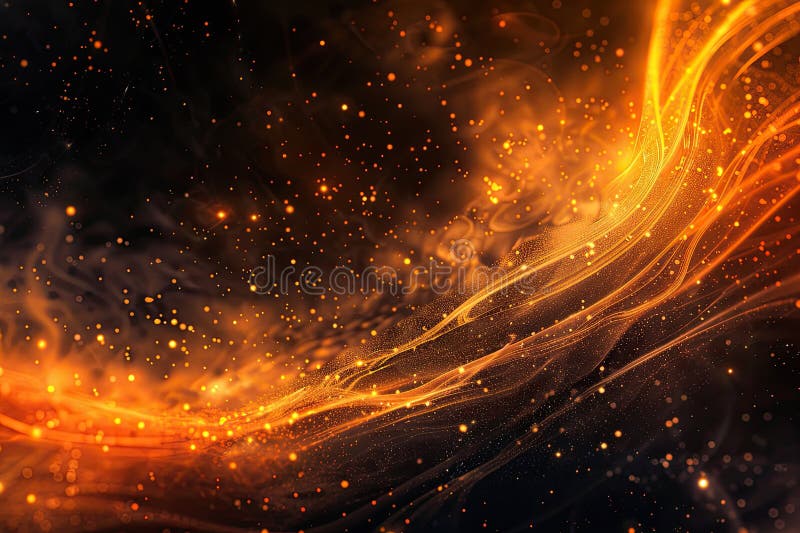 Abstract Black and Orange Background with a Cosmic Theme Stock ...