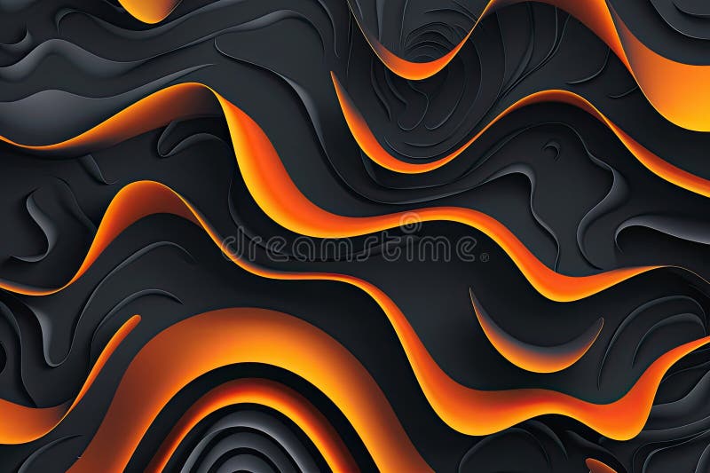 Abstract Black and Orange Background with Distorted Shapes Stock ...