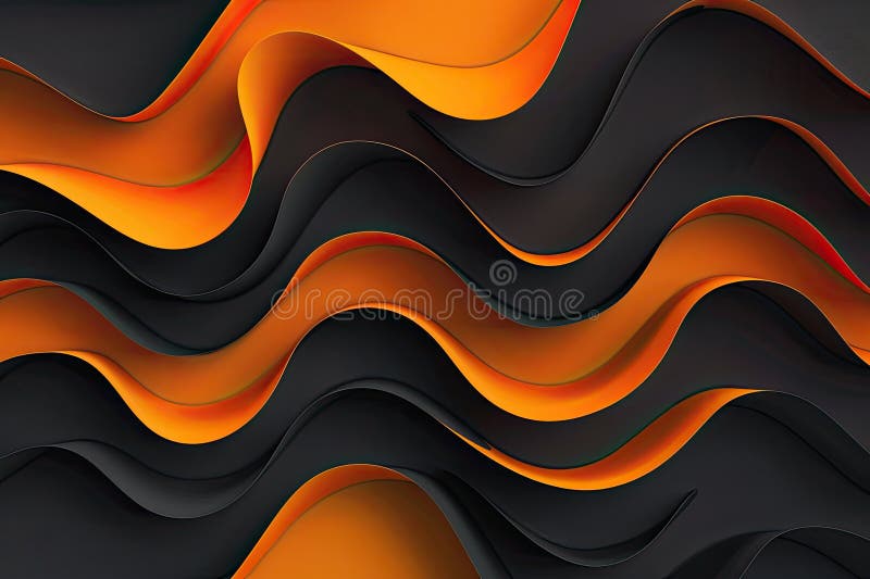 Abstract Black and Orange Background with Distorted Shapes Stock ...
