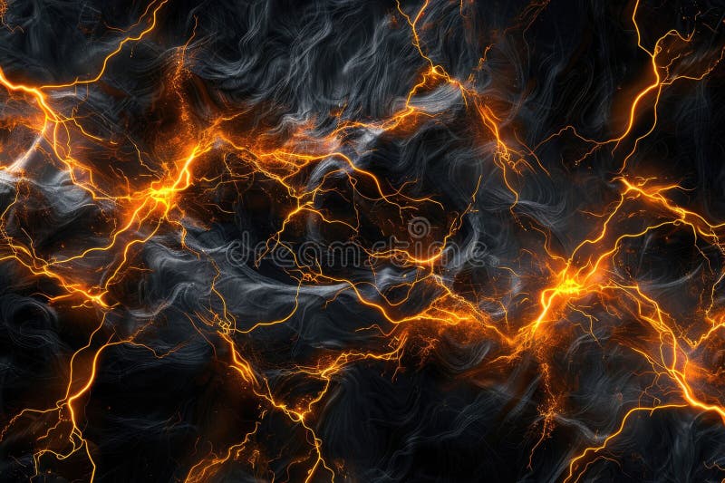 Abstract Black and Orange Background with Electric Currents Stock ...