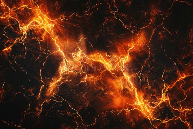 Abstract Black and Orange Background with Electric Currents Stock ...