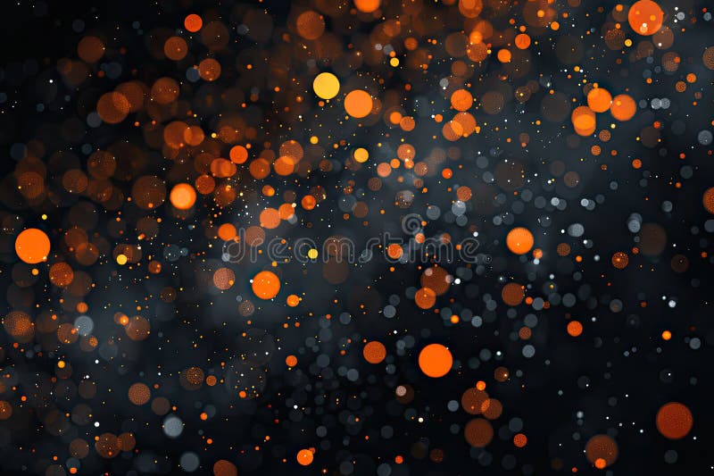 Abstract Black and Orange Background with Floating Particles Stock ...
