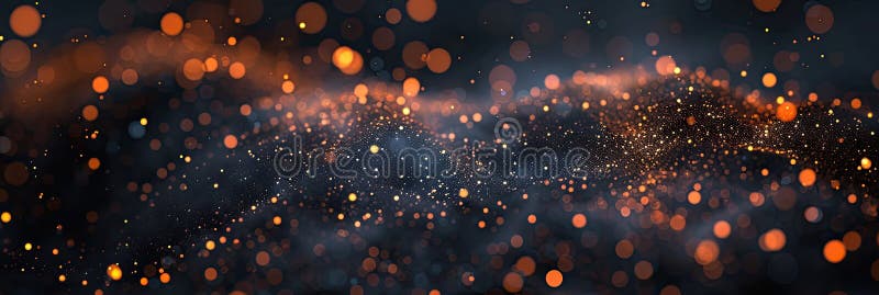 Abstract Black and Orange Background with Floating Particles Stock ...