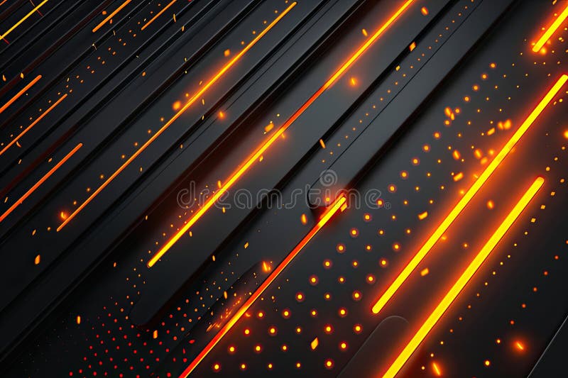 Abstract Black and Orange Background with Neon Light Effects Stock ...