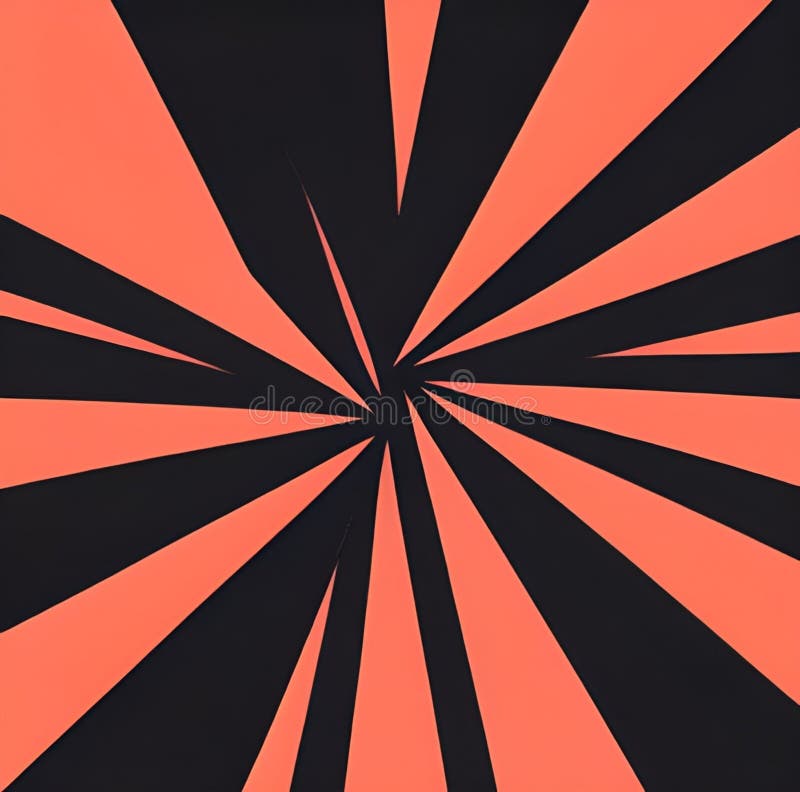 Abstract Black and Orange Background with Radial, Radiating, Converging ...