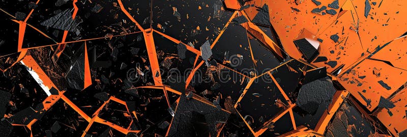Abstract Black and Orange Background with a Shattered Mirror Effect ...
