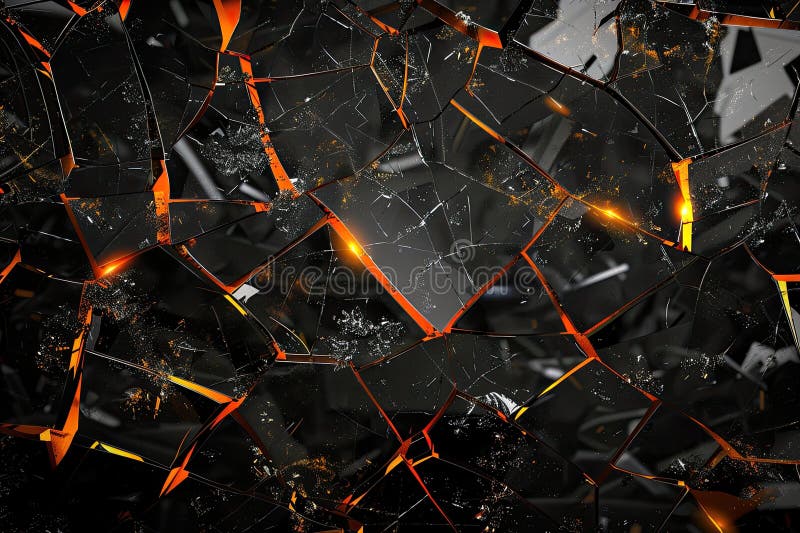 Abstract Black and Orange Background with a Shattered Mirror Effect ...