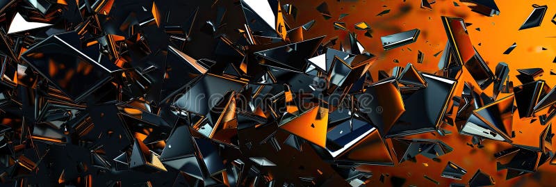 Abstract Black and Orange Background with a Shattered Mirror Effect ...