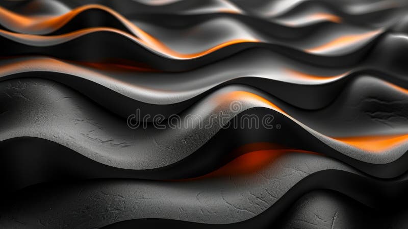 Abstract Black and Orange Wave Pattern Design Background. Modern, Sleek ...