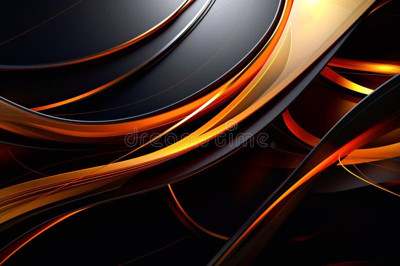 Abstract Black and Orange Wavy Lines Creating a Fluid and Contemporary ...