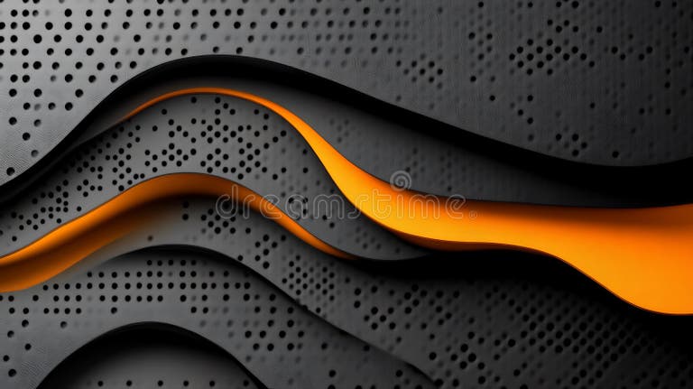 Abstract Black and Orange Wavy Pattern Design Stock Illustration ...