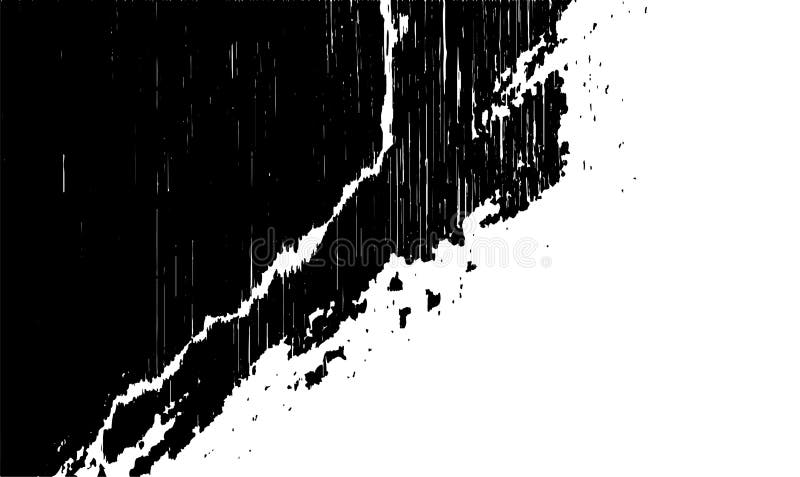 Abstract Black Paint Brush Stroke on White Isolated Horizontal ...