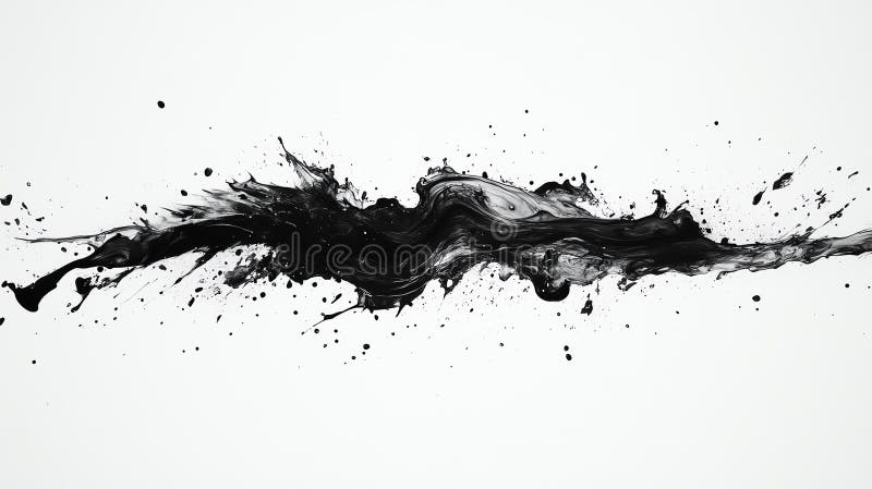 Abstract Black Paint Splash on a White Background, Perfect for Artistic ...