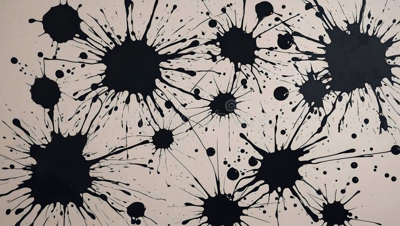 Abstract Black Paint Splatter Art on a Light Background Creates a ...
