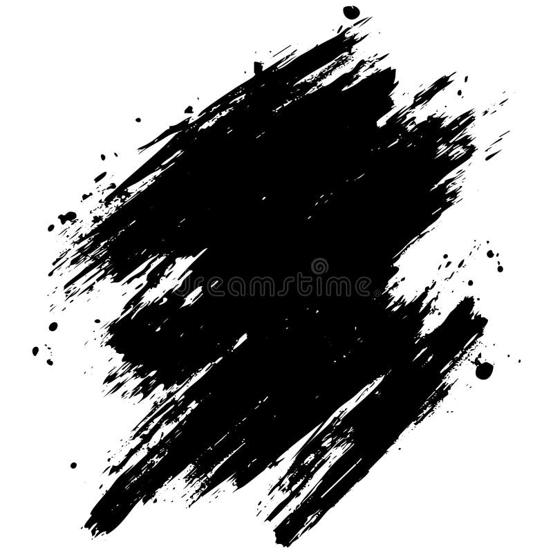 Abstract Black Paint Splatter on White Background Creating Dramatic ...