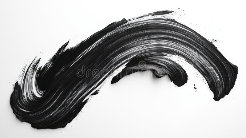 Abstract Black Paint Swirl on White Background Stock Illustration ...