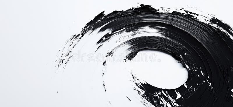 Abstract Black Paint Swirl White Background Creating Dynamic Artistic ...