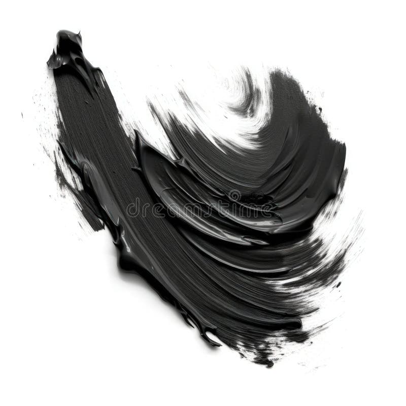 Abstract Black Paint Swirl on White Background Stock Illustration ...