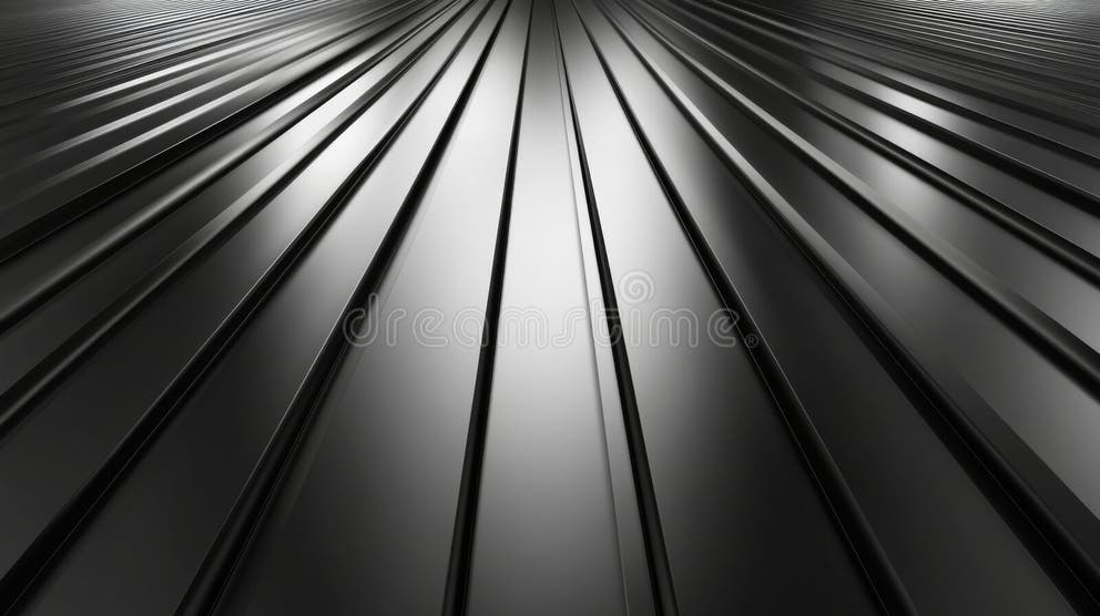 Abstract Black Parallel Lines Converging To a Point Stock Illustration ...