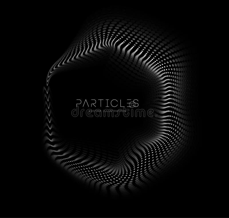 Abstract Black Particle Wave Vector Illustration Stock Vector ...
