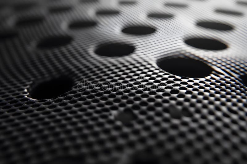 Abstract Black Perforated Metallic Surface with Hexagonal Patterns for ...