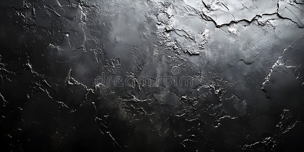 Abstract Black Plaster Wall Texture Dark Decorative Background with ...