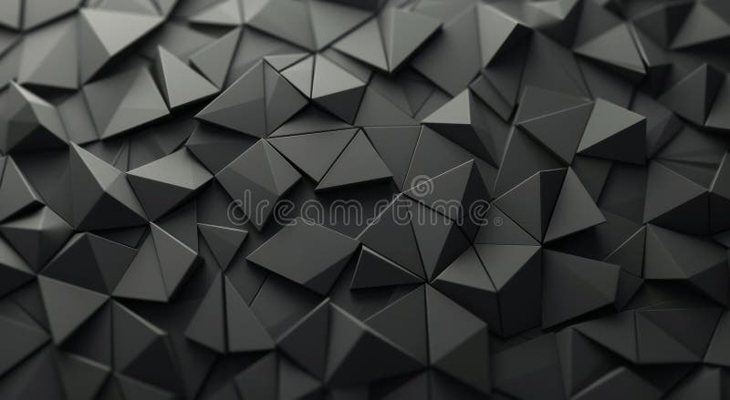 Abstract Black Polygonal Surface with Soft Lighting and Depth Stock ...