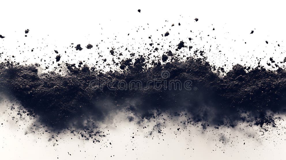 Abstract Black Powder Explosion Texture with Particles on White ...