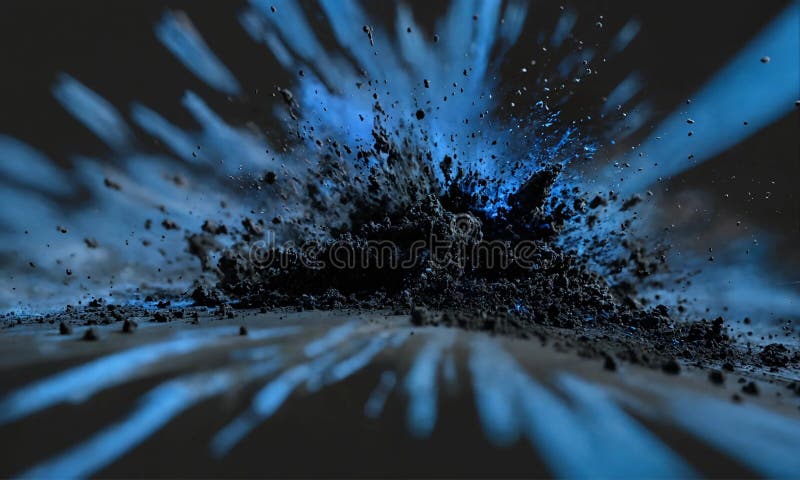 Abstract Black Powder Splash Design Stock Illustration - Illustration ...