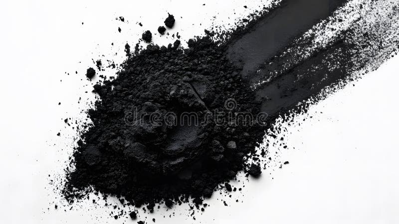 Abstract Black Powder Texture on White Background Stock Illustration ...